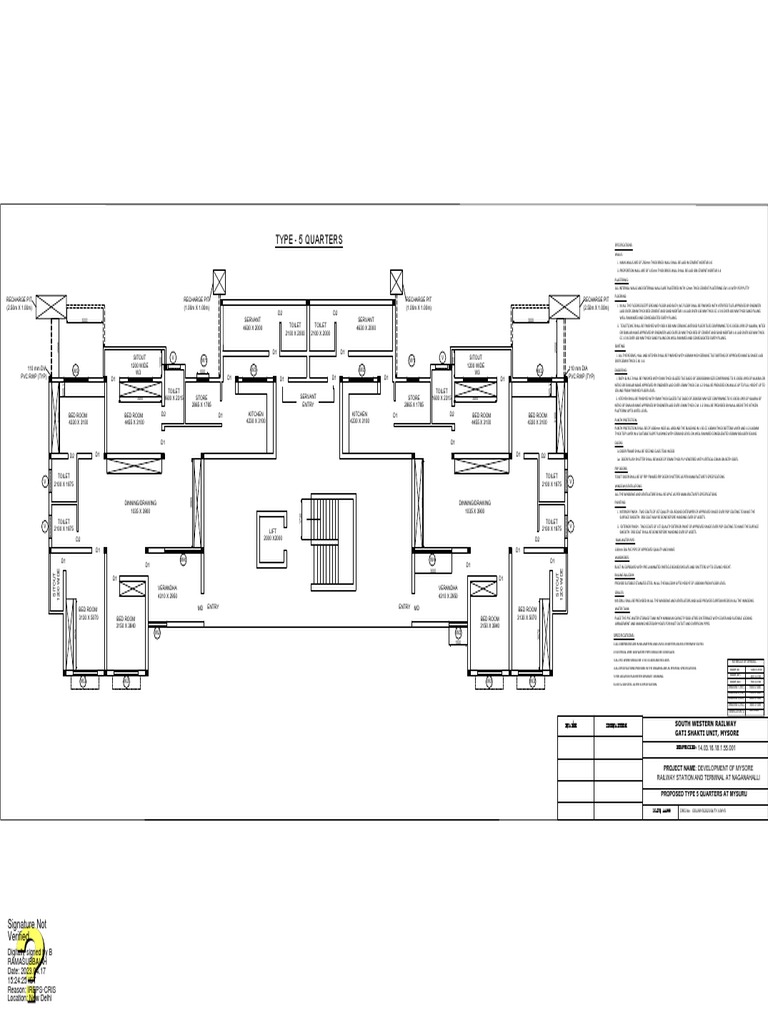 Civil - Drawing - Type 5 Quarters | Download Free PDF | Tile | Door