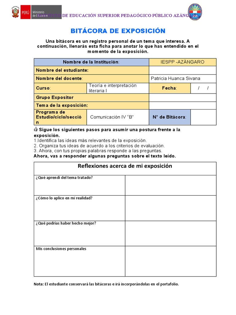 Bitacora para Exposición | PDF