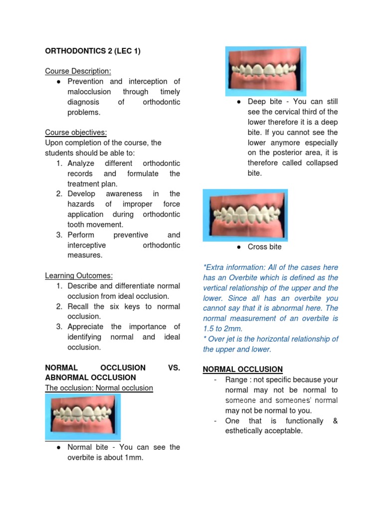 Orthodontics 2 Lec M1 M2 | PDF | Orthodontics | Tooth