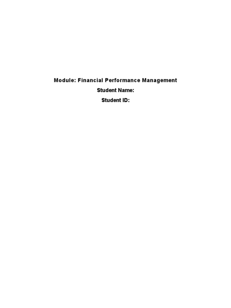 Module Financial Performance Management | PDF | Valuation (Finance) | Performance Indicator