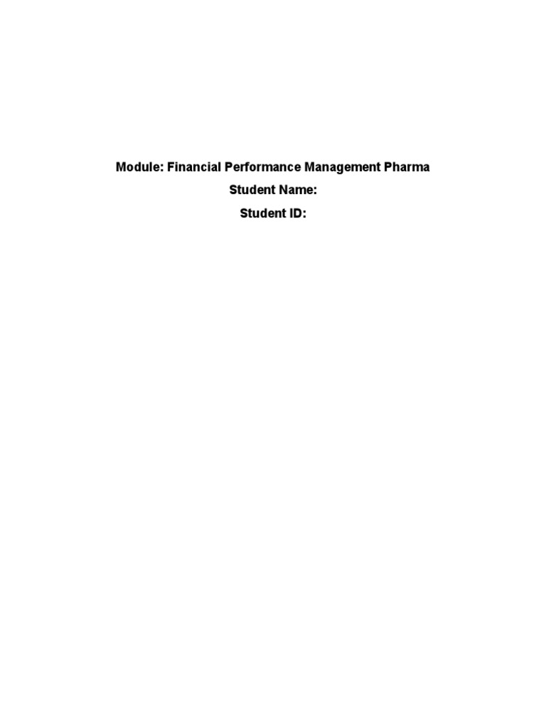 Module Financial Performance Management Pharma | PDF | Performance Indicator | Return On Equity