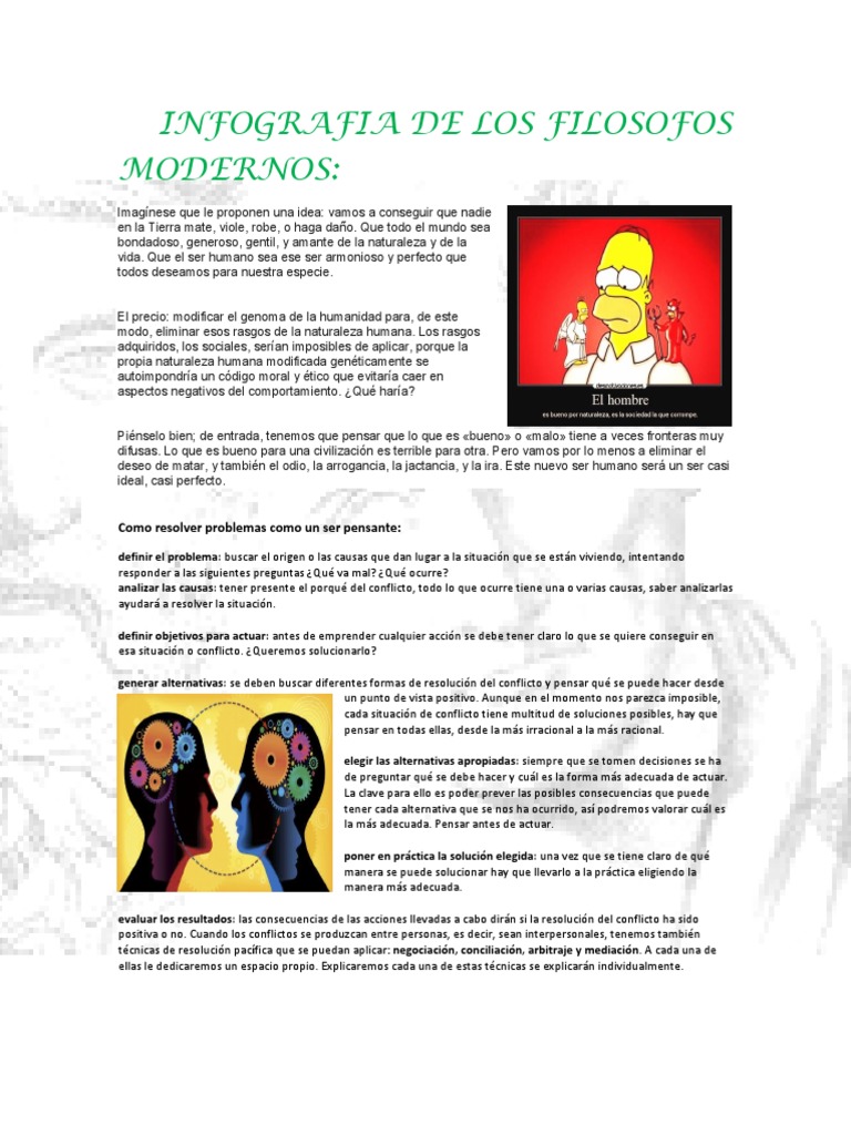 Infografia de Los Filosofos Modernos | PDF | Conflicto (proceso ...