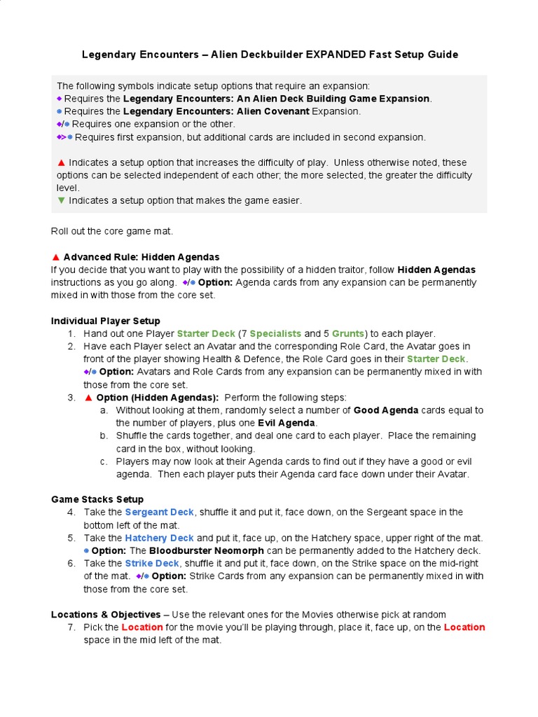 Legendary Encounters-Alien Expanded Fast Setup Guide | Download Free ...