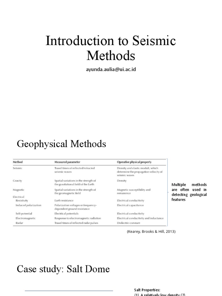 01.introduction To Seismic Methods - Week1 | PDF