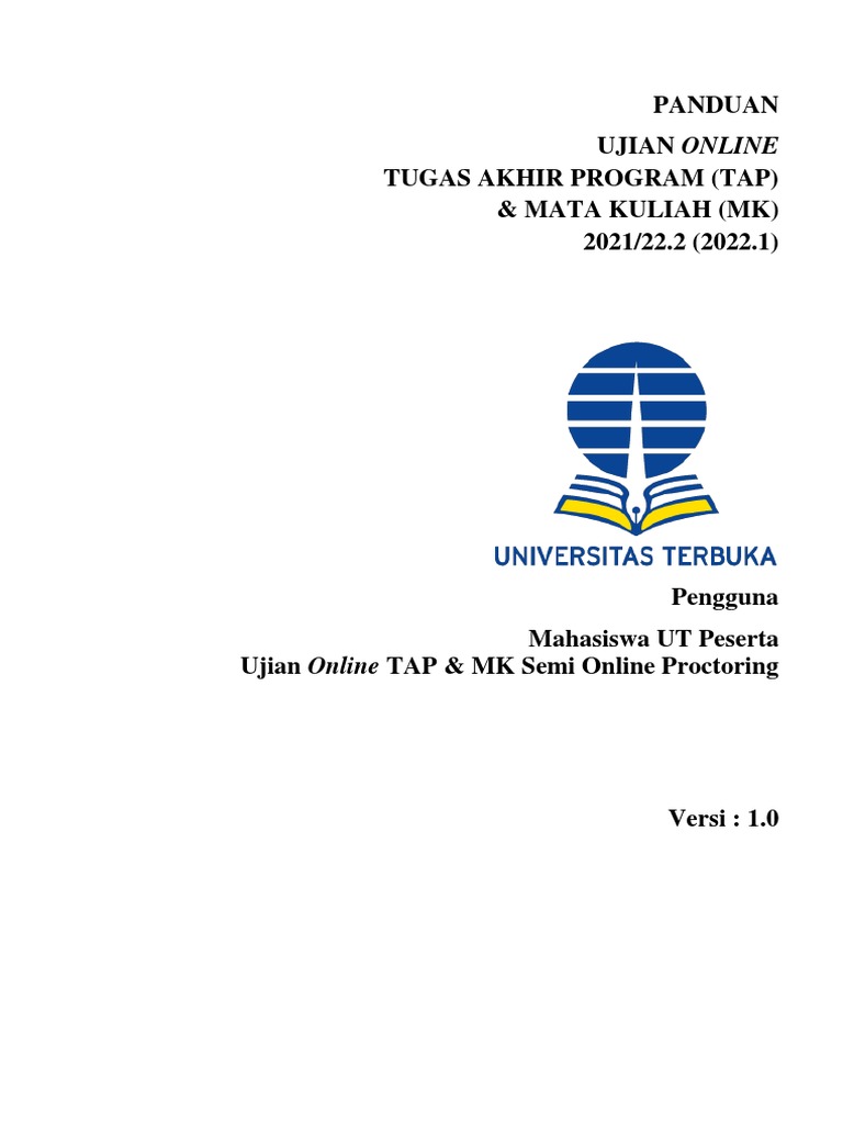 Panduan Ujian Online TAP & MK 2021/22.2 | PDF | Bisnis | Komputer