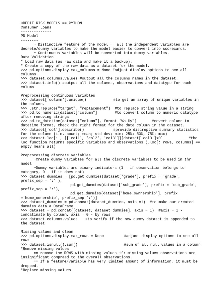 Credit Risk Models Python Pdf 