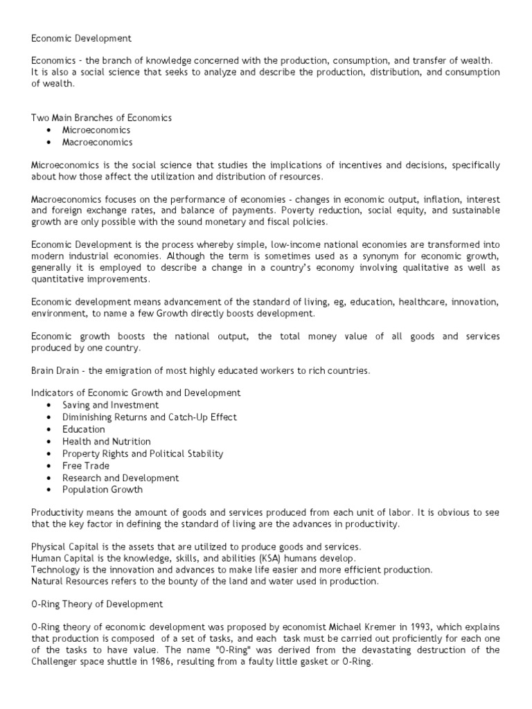 Economic Development Explained | PDF | Poverty | Poverty & Homelessness