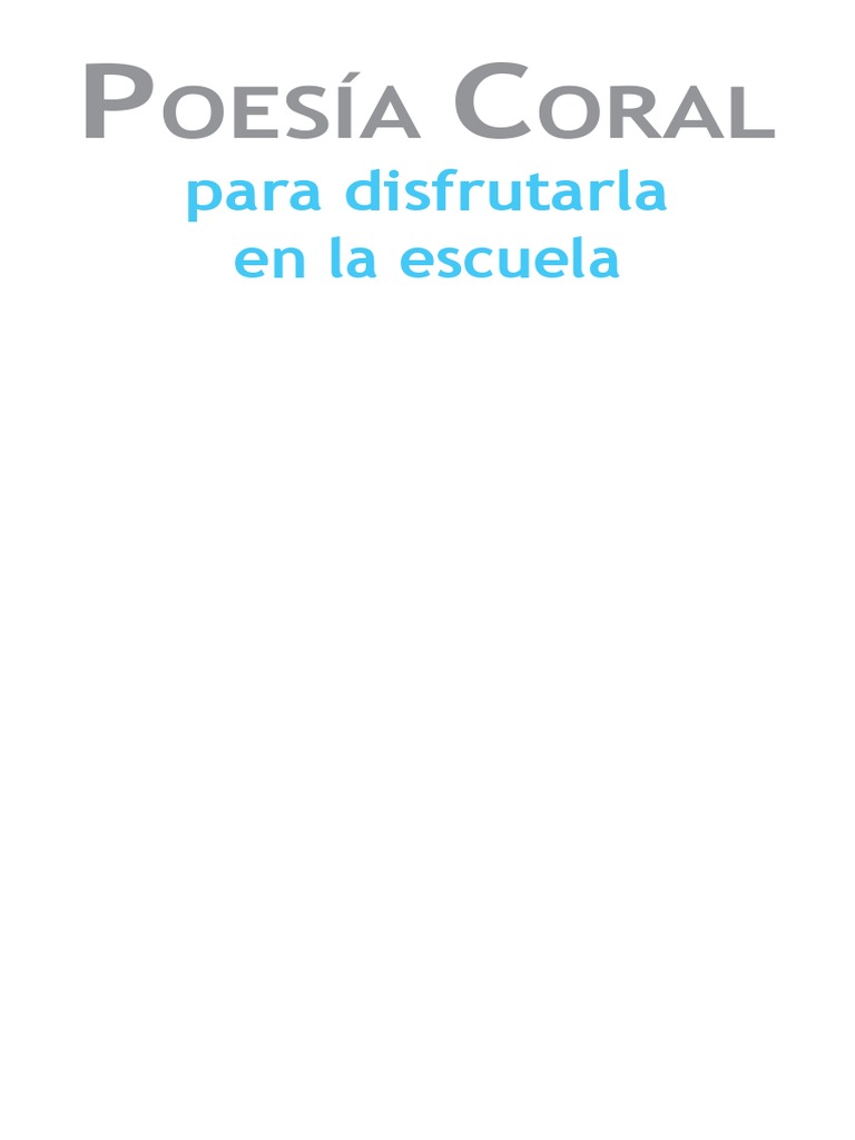 Poesia Coral para Disfrutarla en La Escu | PDF | Poesía | Himnos