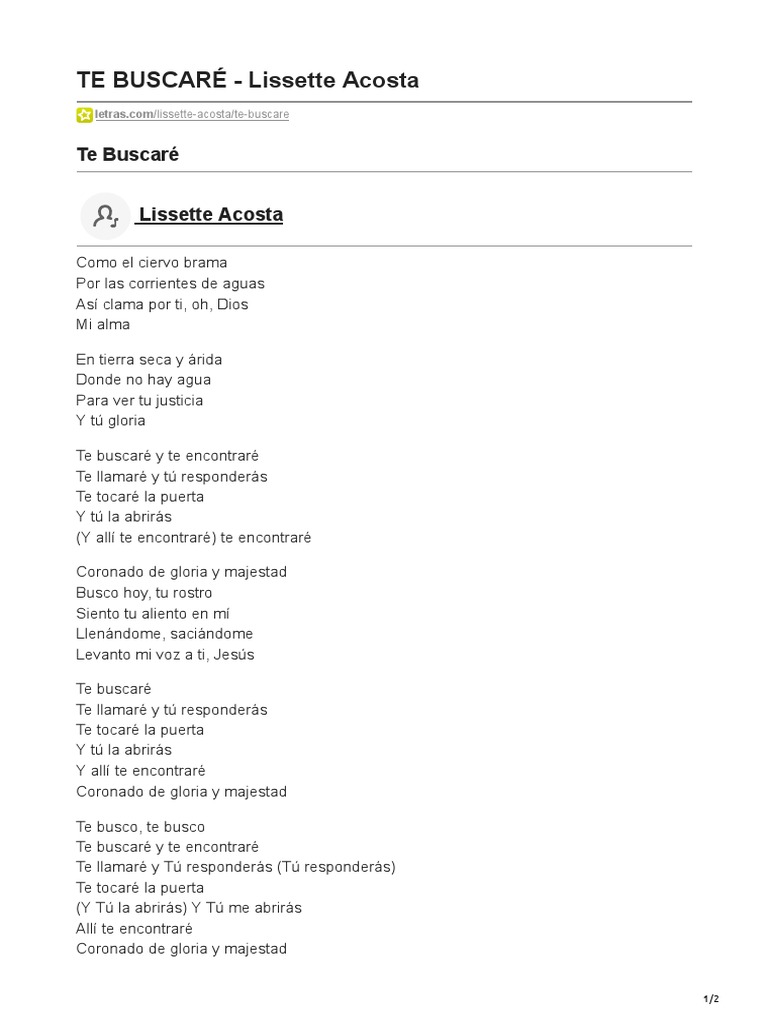 TE BUSCARÉ - Lissette Acosta | PDF | Arte | Religión y espiritualidad
