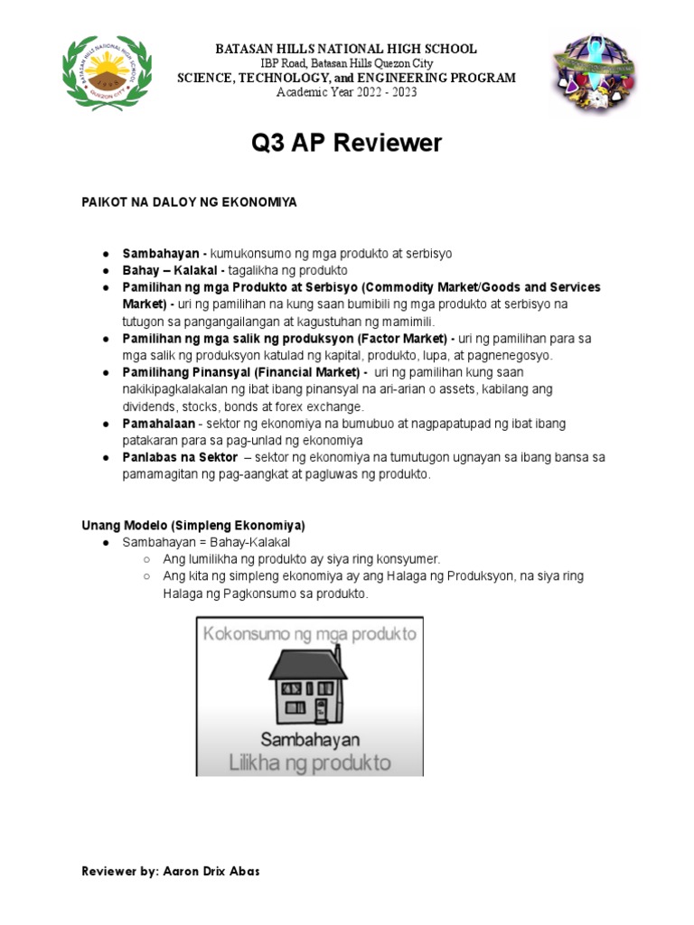 G9 STE Q3 AP Reviewer | PDF