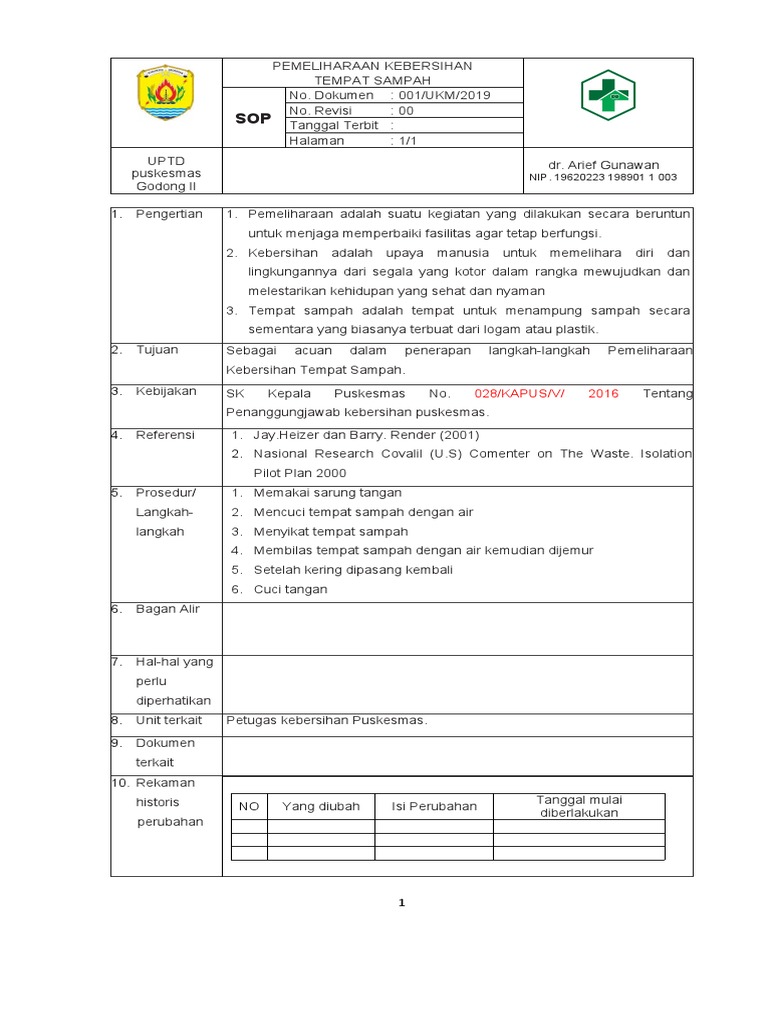 Sop Tempat Sampah | PDF