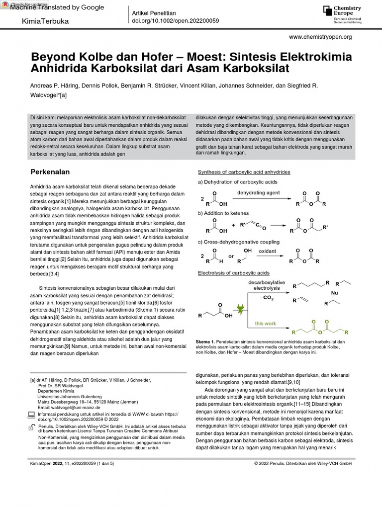 ChemistryOpen - 2022 - H Ring | PDF