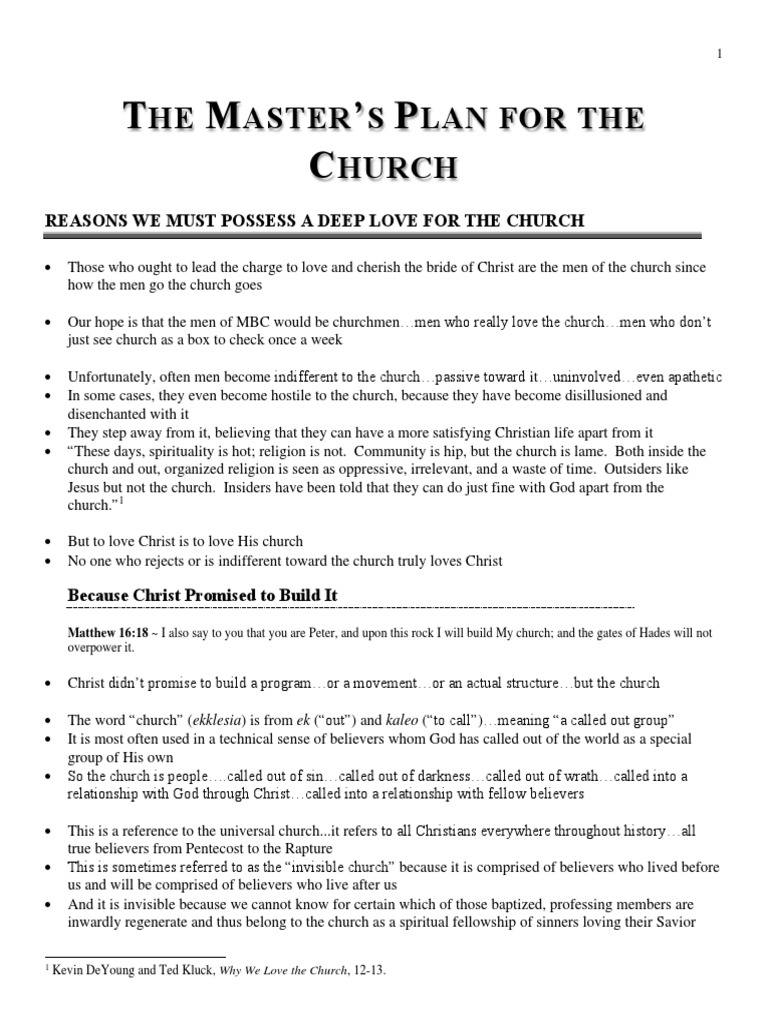 1 - The Masters Plan For The Church | PDF | Jesus | Salvation