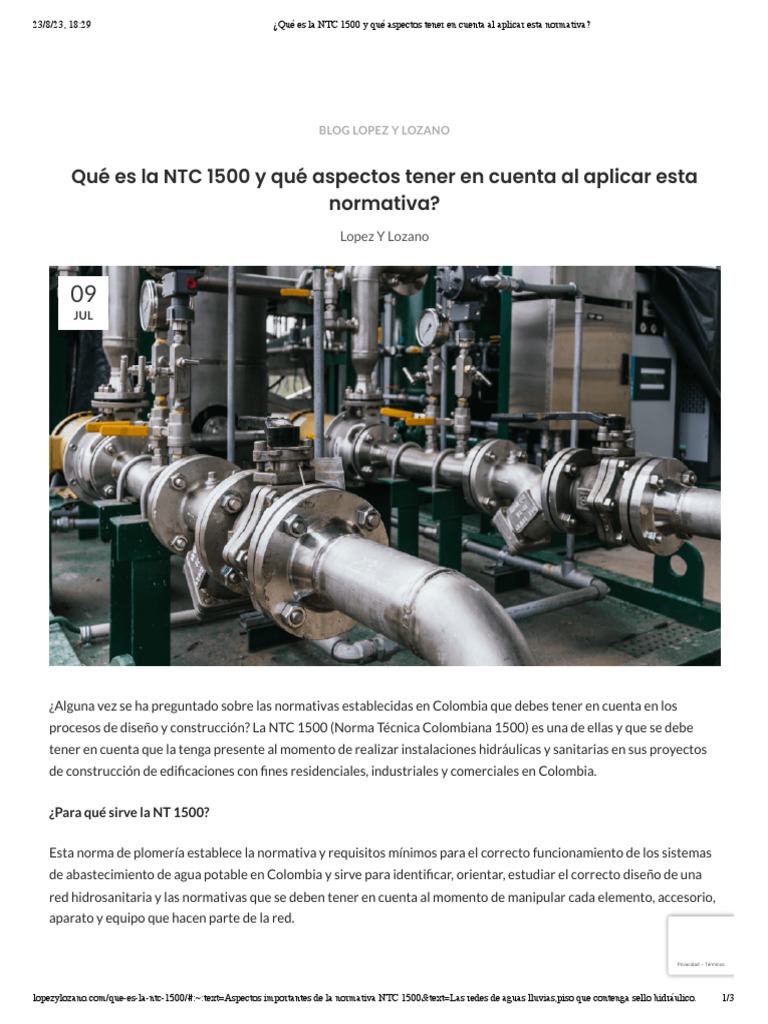 ¿Qué Es La NTC 1500 y Qué Aspectos Tener en Cuenta Al Aplicar Esta ...