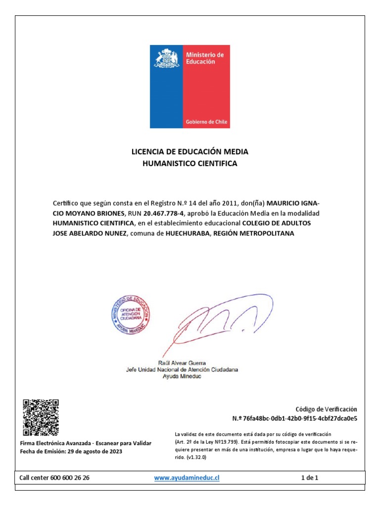 Licencia de Educación Media G. | PDF