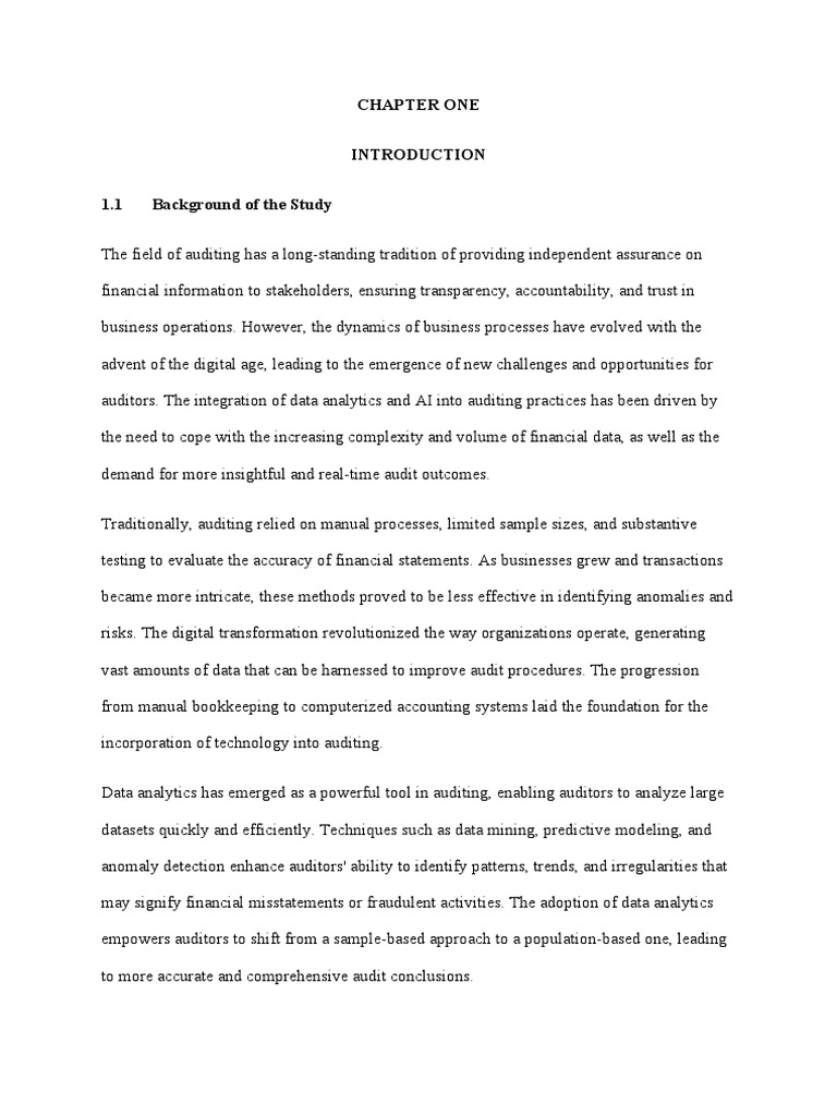 Auditing In The Digital Age Data Analytics And Artificial Intelligence Pdf Audit