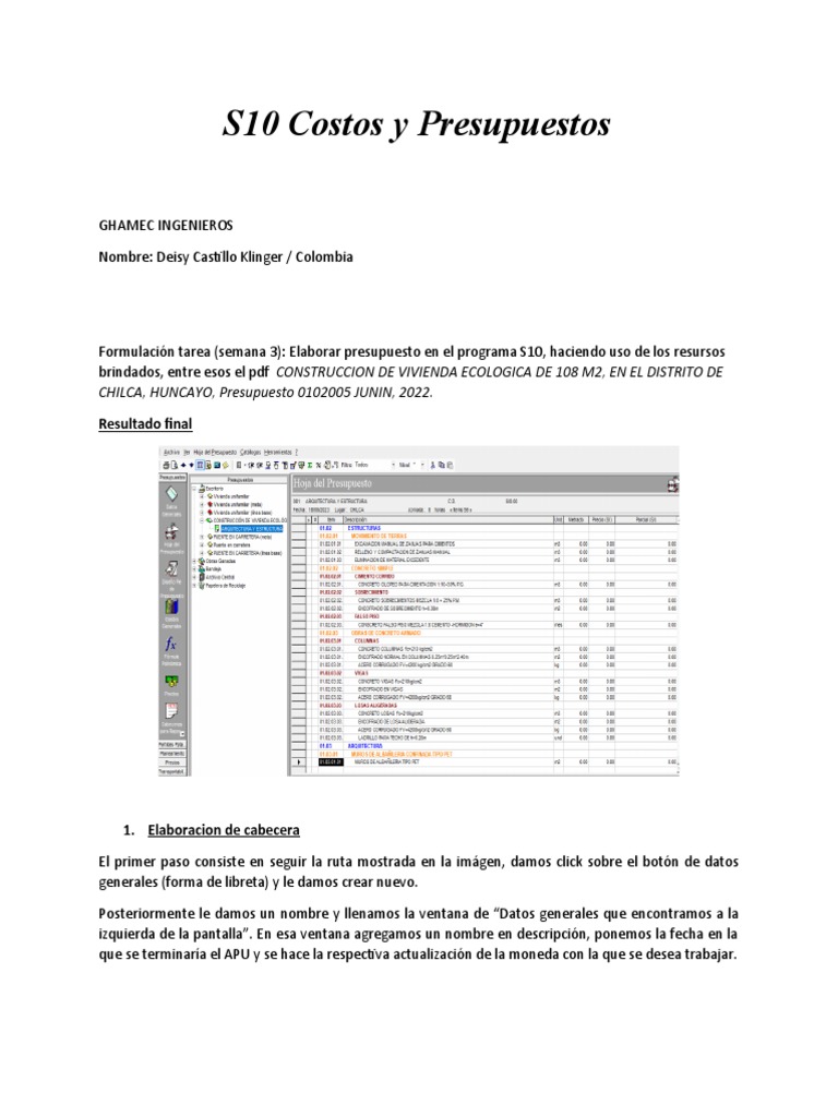 S10 Costos y Presupuestos | PDF | Informática
