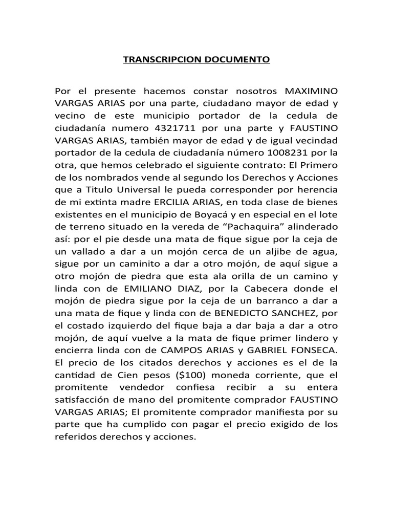Transcripcion Documento | PDF