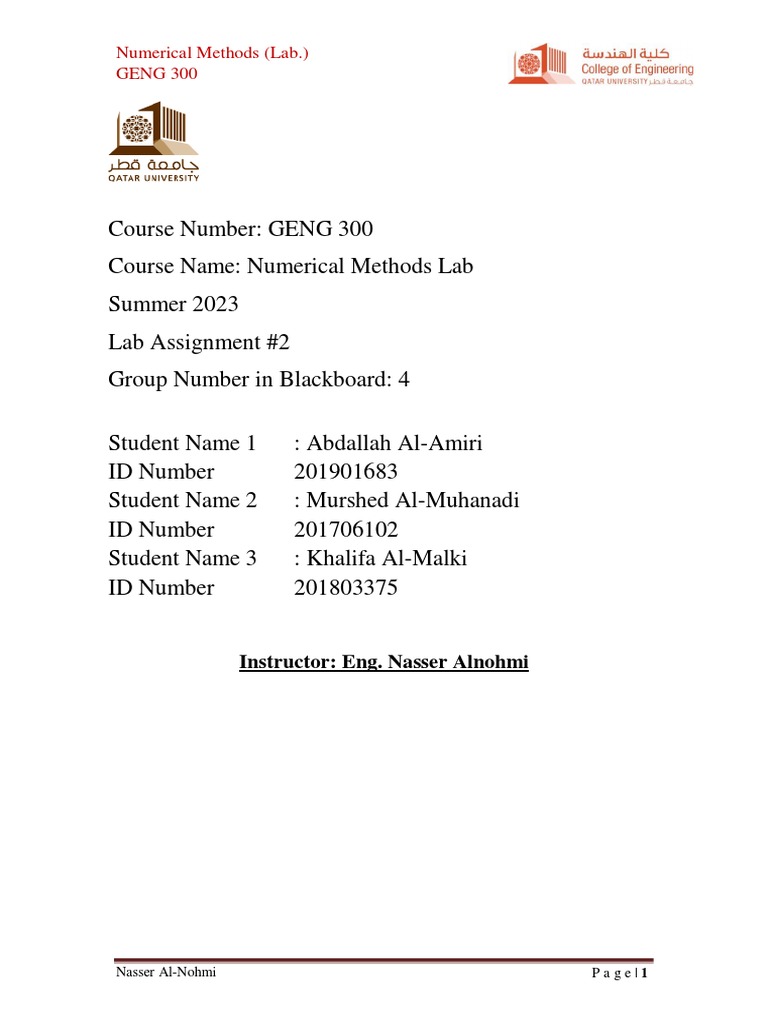Numerical Lab Assignment2 | PDF | Theoretical Computer Science | Mathematics