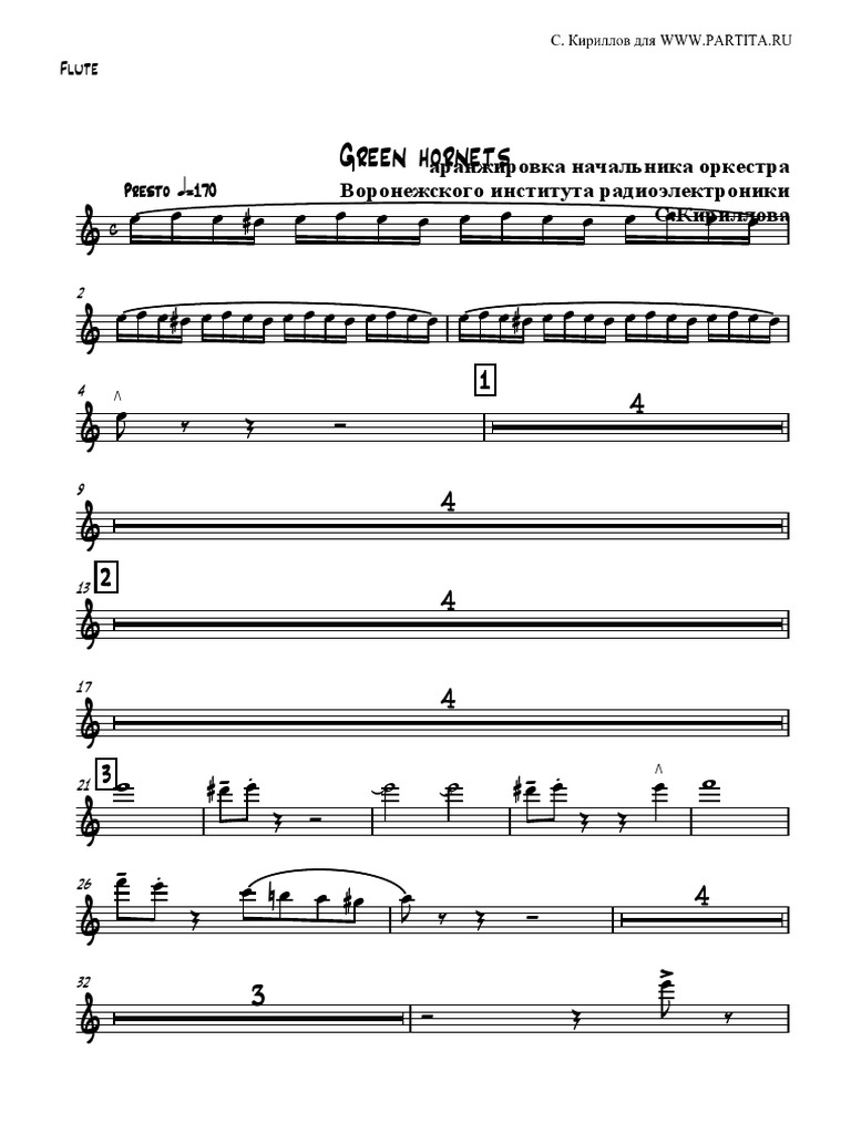 Green Hornets: Orchestral Arrangement | PDF | Musical Instruments ...