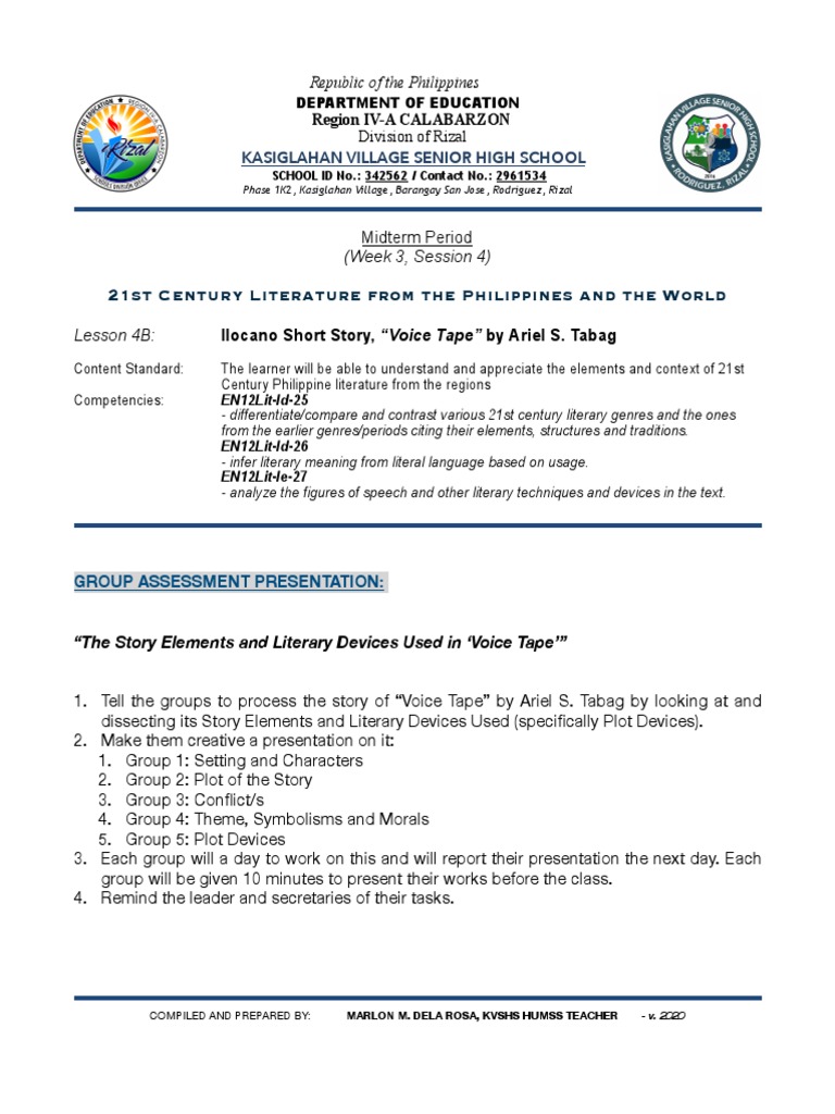 21stCLPW - Lesson 4B - Ilocano Short Story, Voice Tape by Ariel S ...