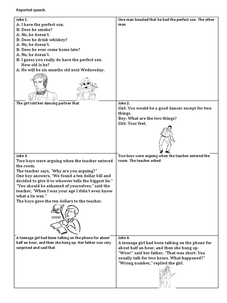 Humorous Reported Speech Jokes | PDF