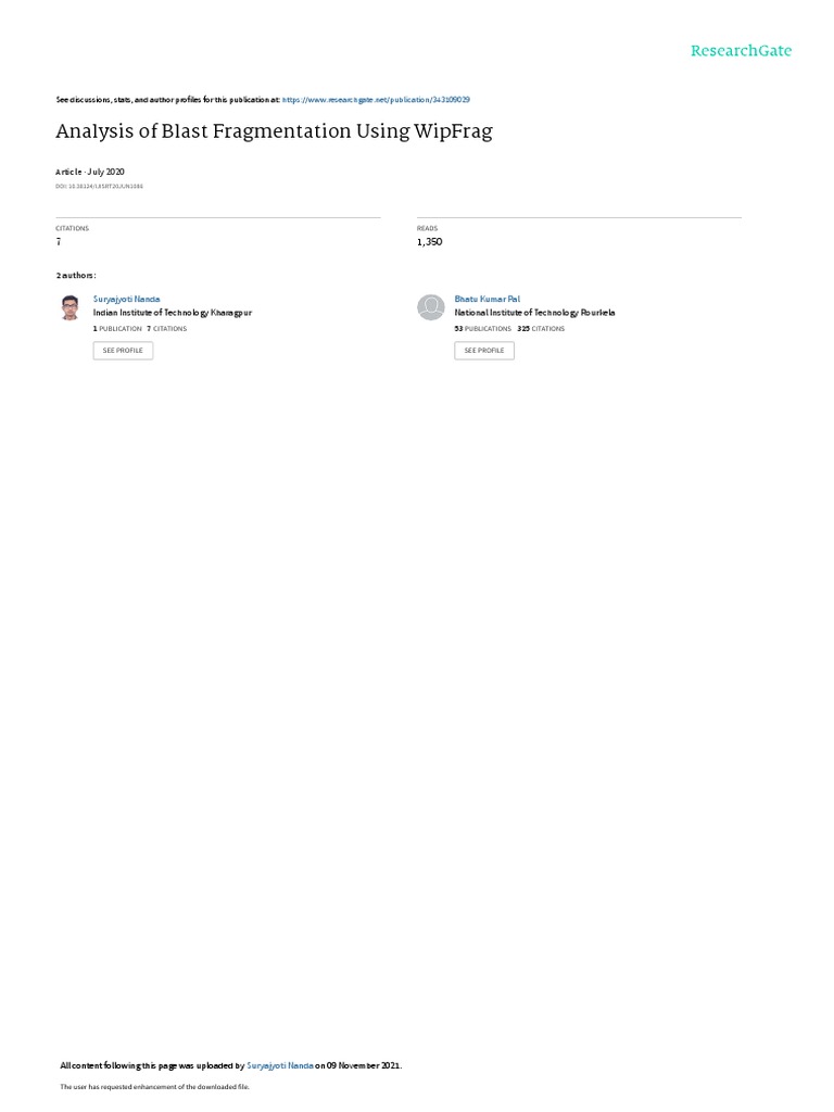 Analysis of Blast Fragmentation Using WipFrag | PDF | Mining | Computer Graphics