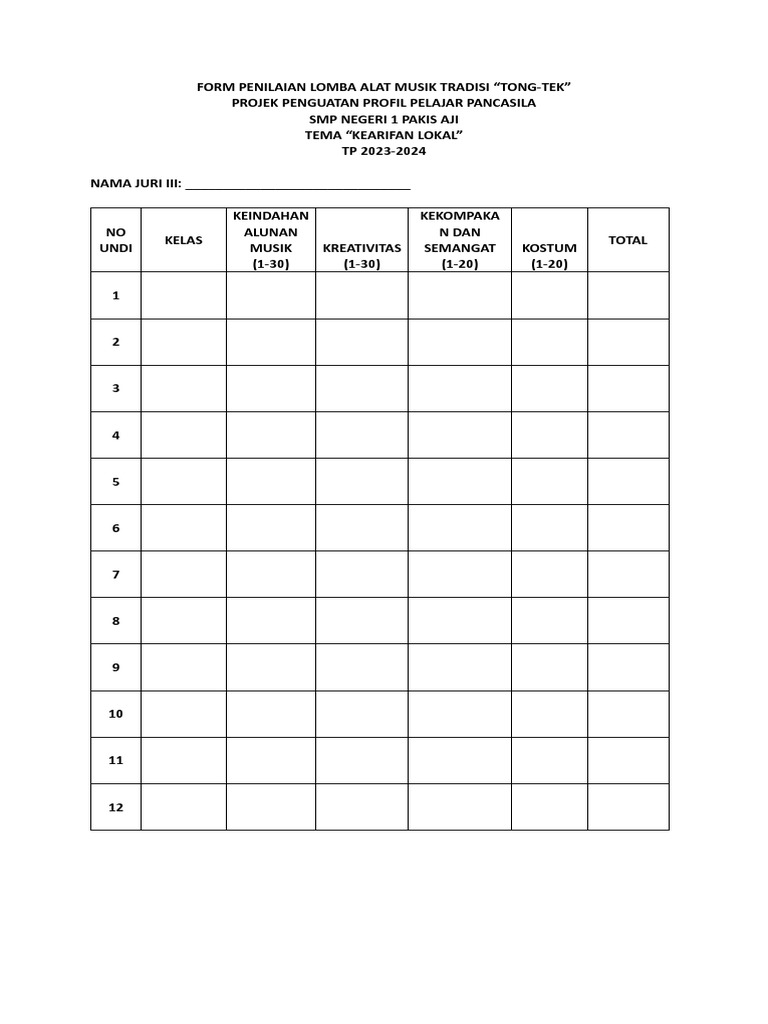 Penilaian Lomba Musik Tradisi SMP | PDF | Sains & Matematika | Sejarah