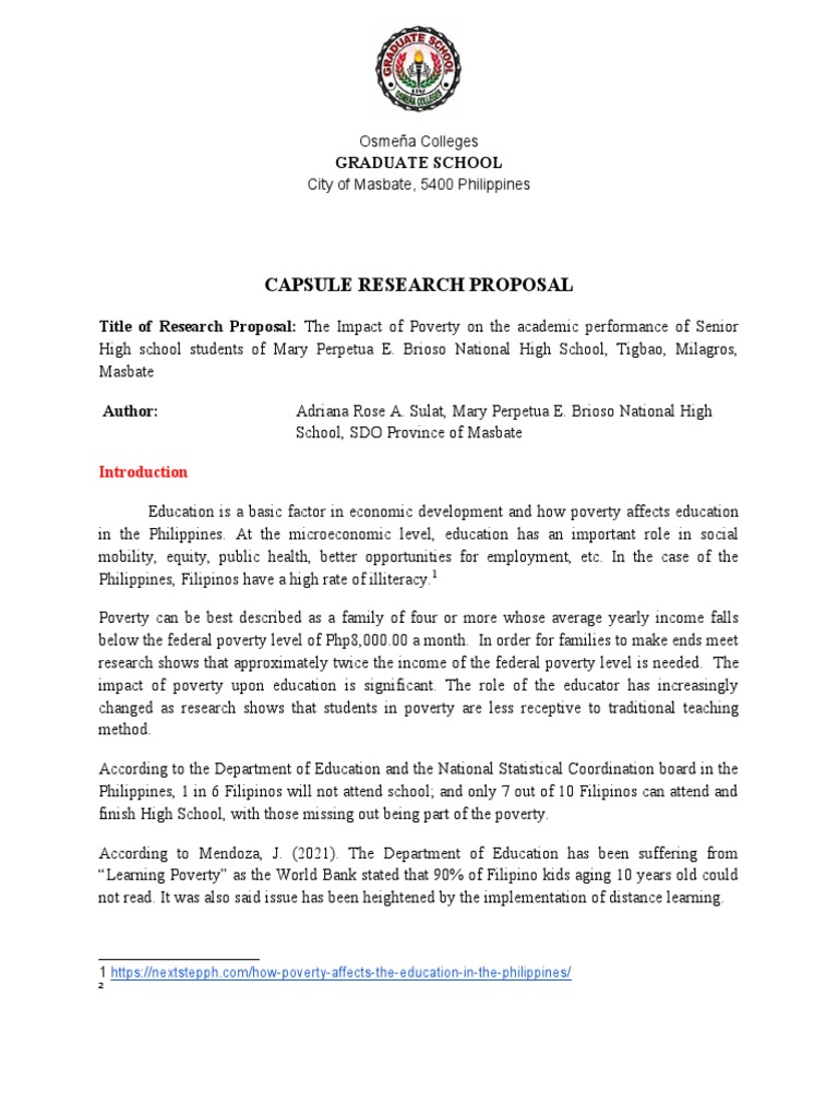 RESEARCH PROPOSAL - ADRIANA SULAT (Repaired) | PDF