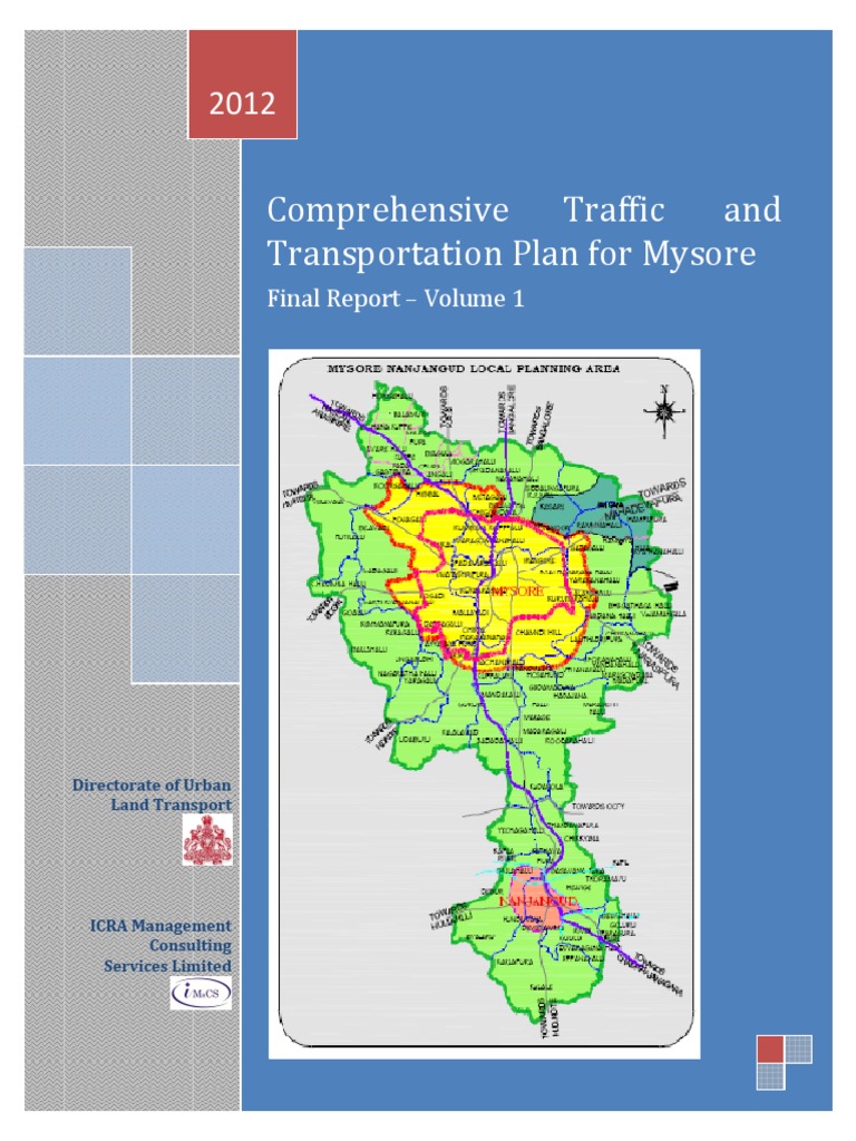 Comprehensive Traffic and Transportation Plan For Mysore Final Report - Volume 1 | PDF ...