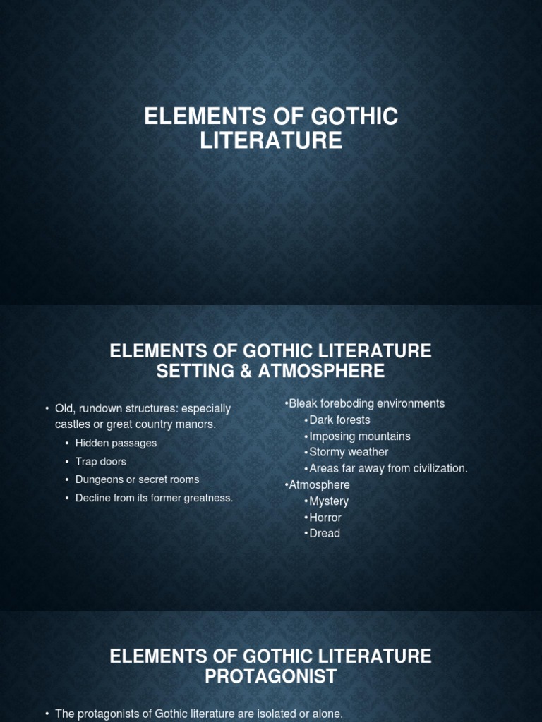 Elements of Gothic Literature North Palos School | PDF | Gothic Fiction ...