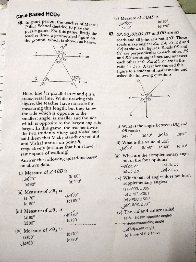 Case Study Triangles | PDF | Angle | Geometric Measurement