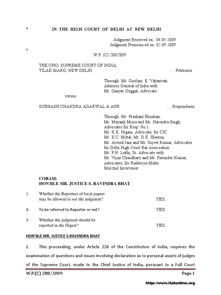 Judges Assets Declaration Rti | PDF | Supreme Court Of India | Fiduciary