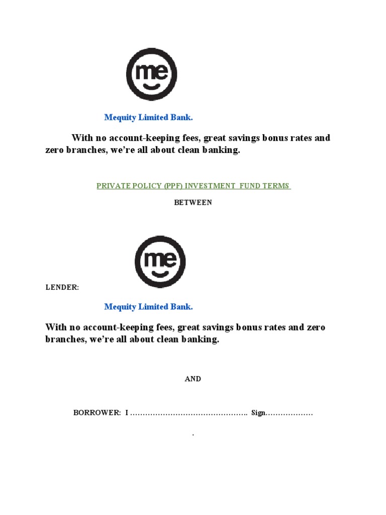 Mequity Limited Investment Bank Fund Term Sheet | PDF | Banks | Equity ...