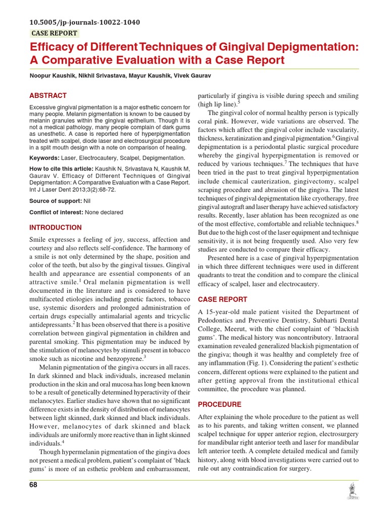 Different techniques of depigmentation | PDF | Clinical Medicine ...