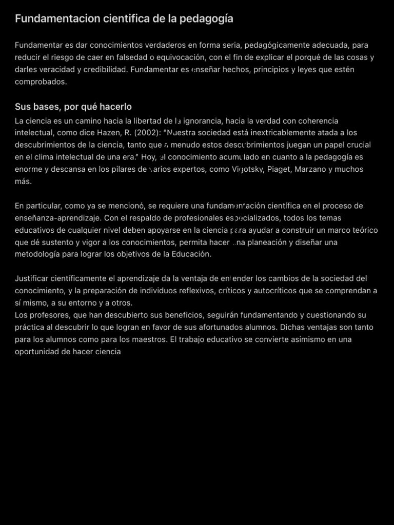 Fundamentacion Cientifica De La Pedagogía Pdf 5961