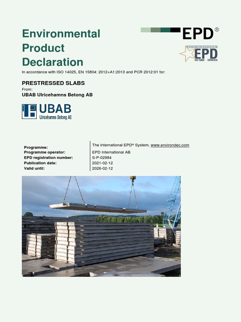 EPD Referencia | Download Free PDF | Concrete | Life Cycle Assessment