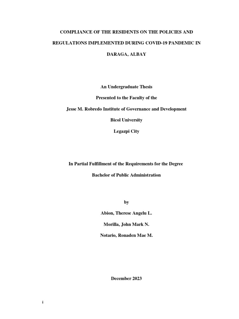 TOC | PDF | Thesis | Policy