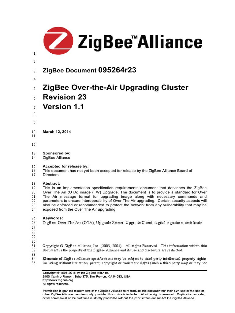 Docs 09 5264-23-00zi Zigbee Ota Upgrade Cluster Specification | PDF | Public Key Cryptography ...