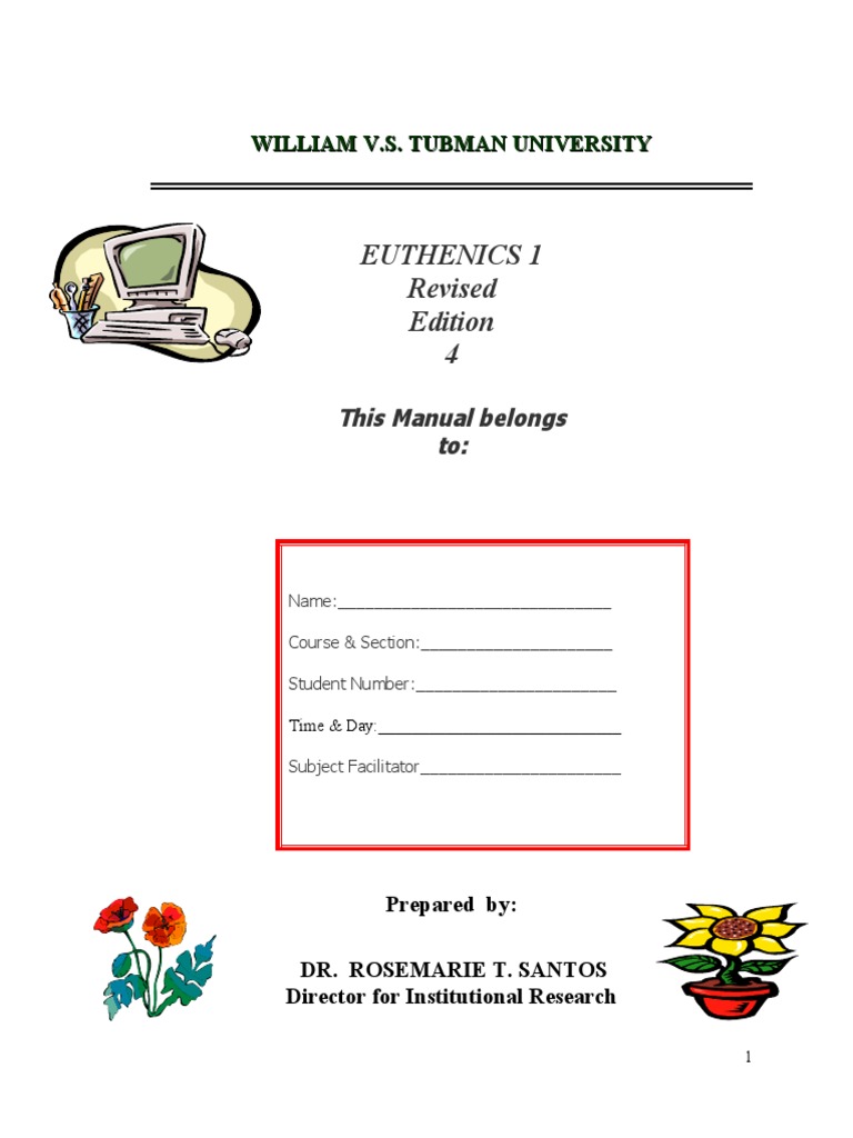 Euthenics 1 Self Concept and Its Dynamic | PDF | Goal | Learning Styles