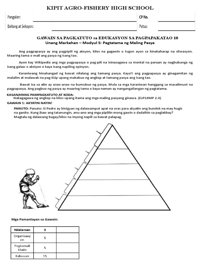 Esp10 Q1 W5 Las | PDF