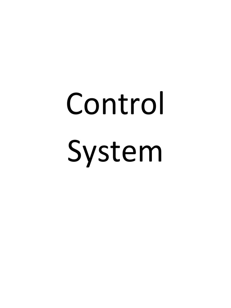 Control System Pdf Systems Science Computer Science
