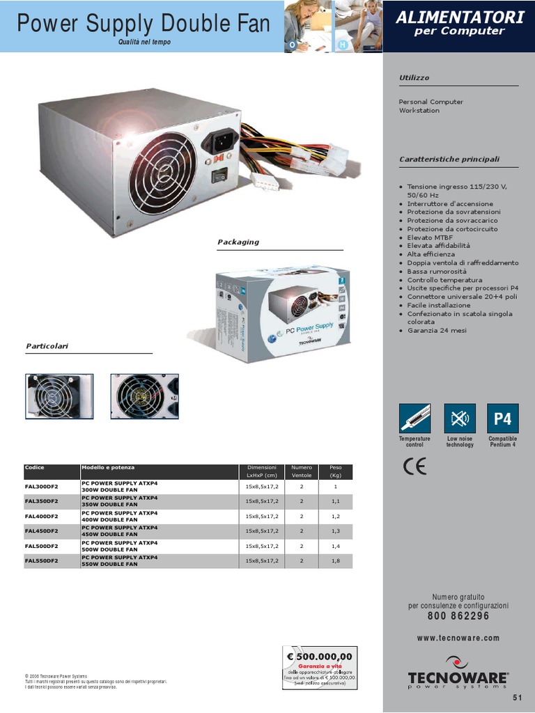 Tecnoware POWER SUPPLY DOUBLE FAN | PDF