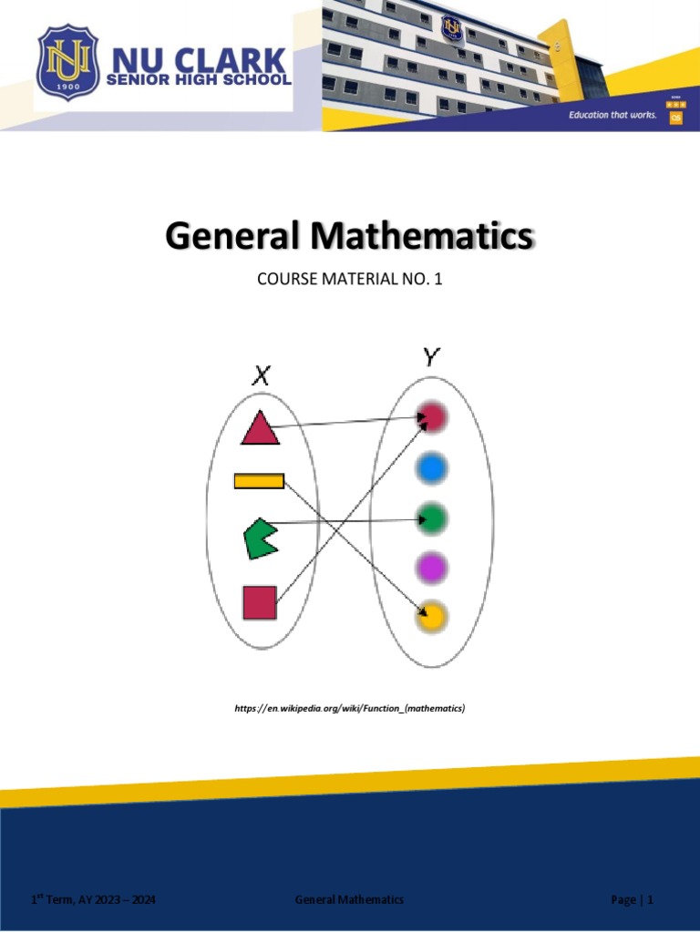 Course Material 1 Relations And Functions Pdf Function Mathematics