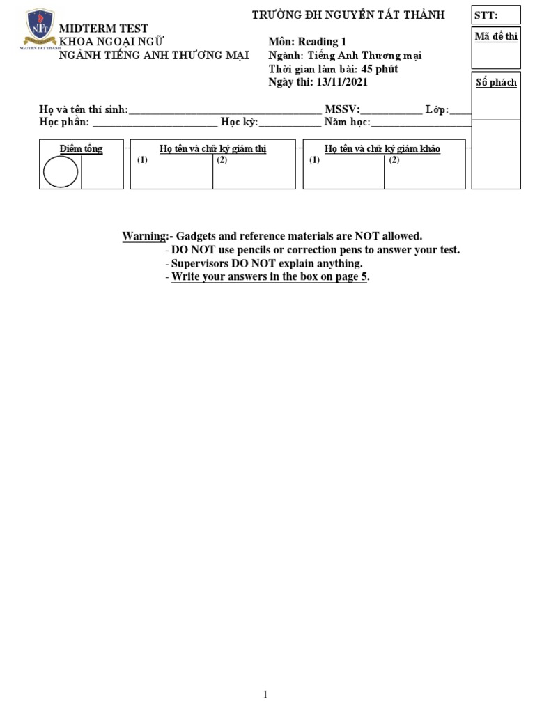Reading 1 Midterm Official Pdf Tide