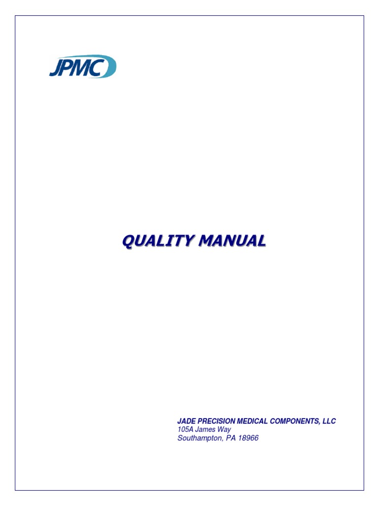 ISO 13485 Quality Manual Example 1 | PDF