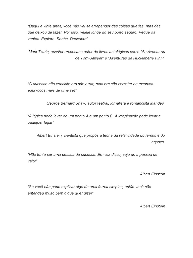 Frases Motivacionais Pdf Albert Einstein Deus