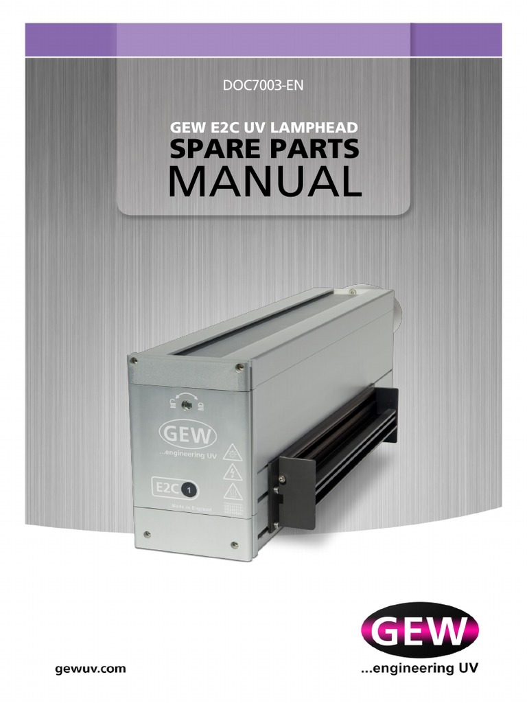 E2c Uv System Spare Parts Manual | PDF | Electrical Connector | Manufactured Goods