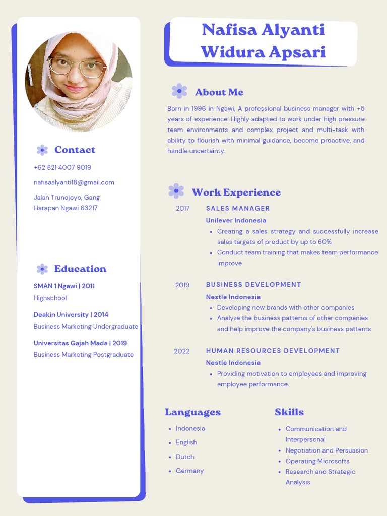 Nafisa CV | PDF | Business | Communication