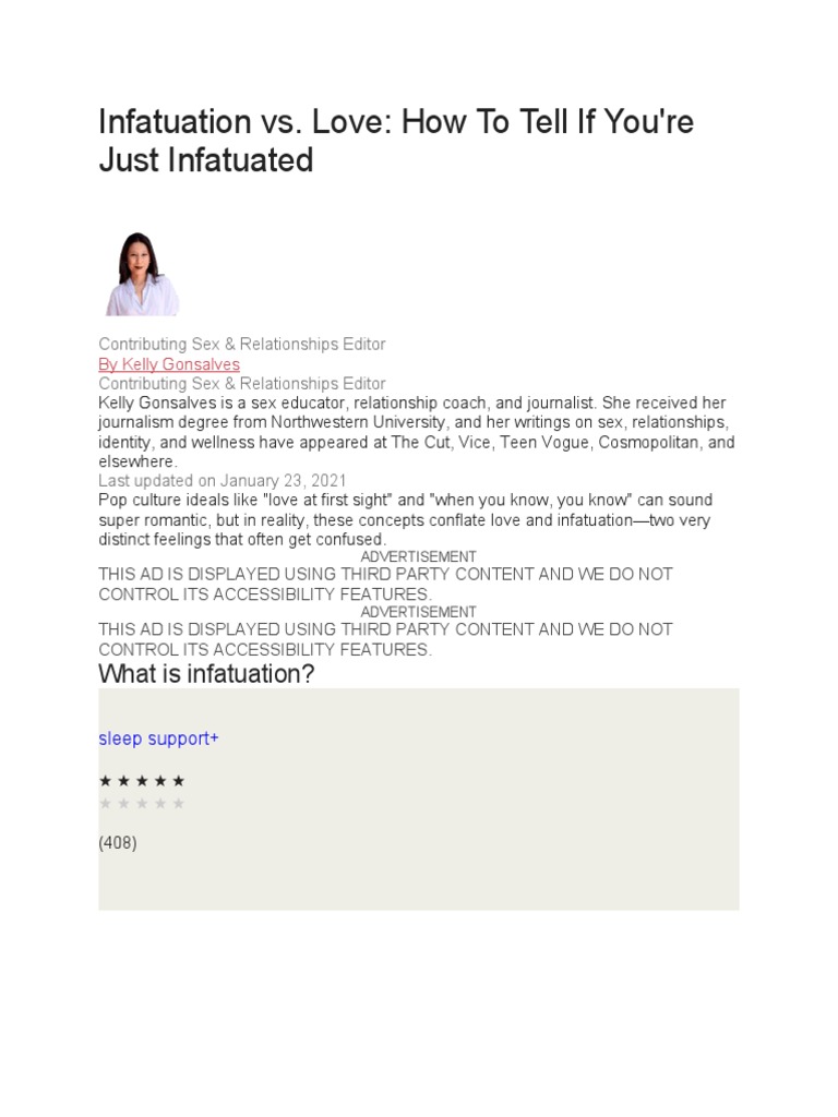 Infatuation Vs Love | PDF | Love | Emotions